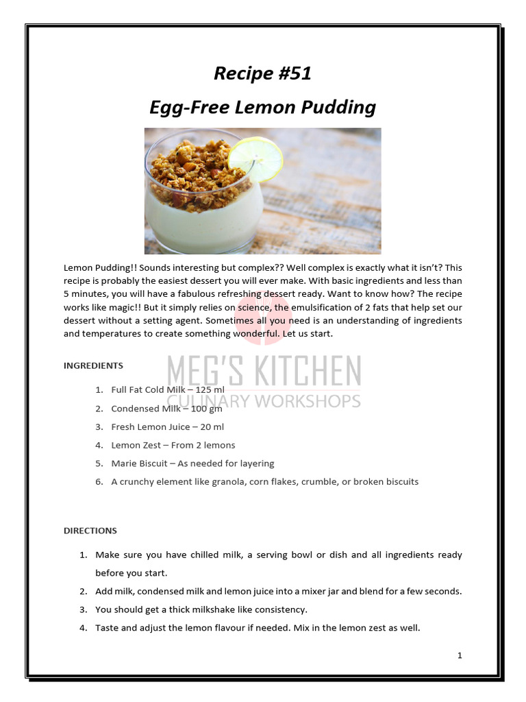 51 Egg Free Lemon Pudding | PDF