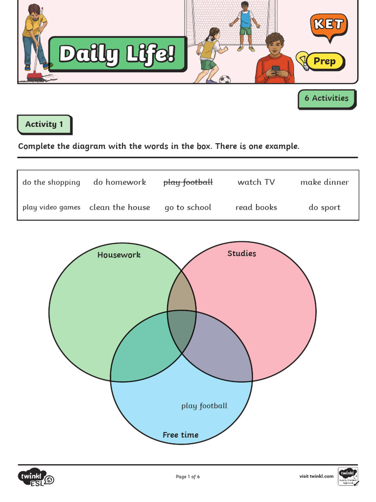 Daily Life Activities for ESL Students | PDF