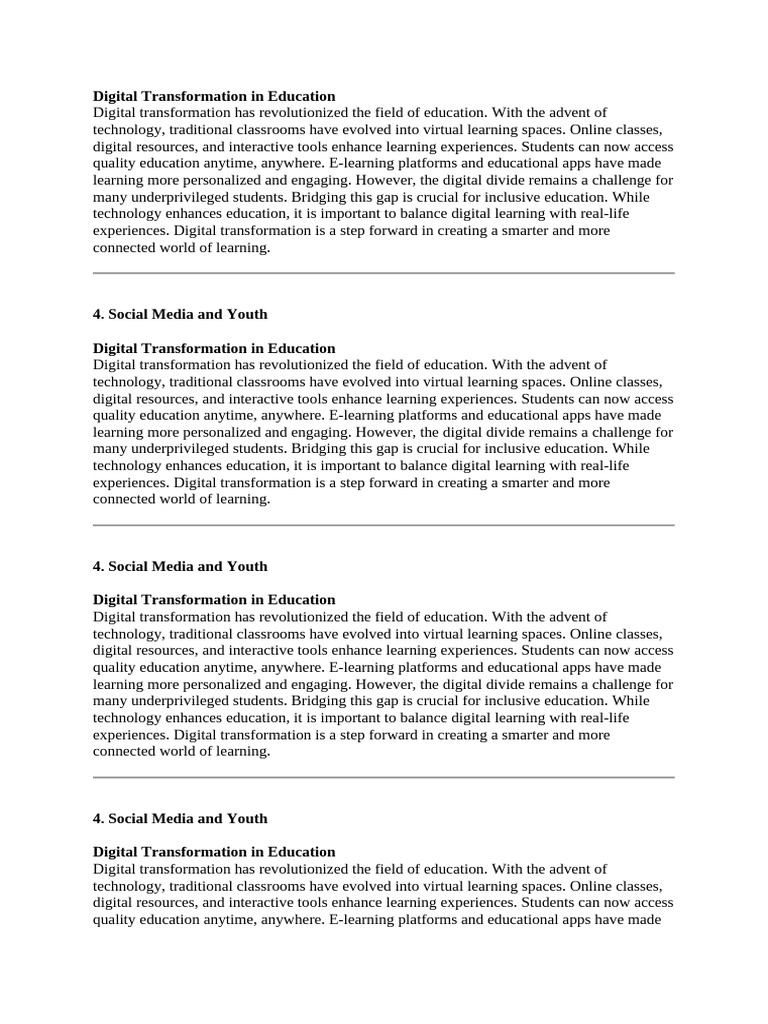 Digital Transformation In Education Pdf Educational Technology