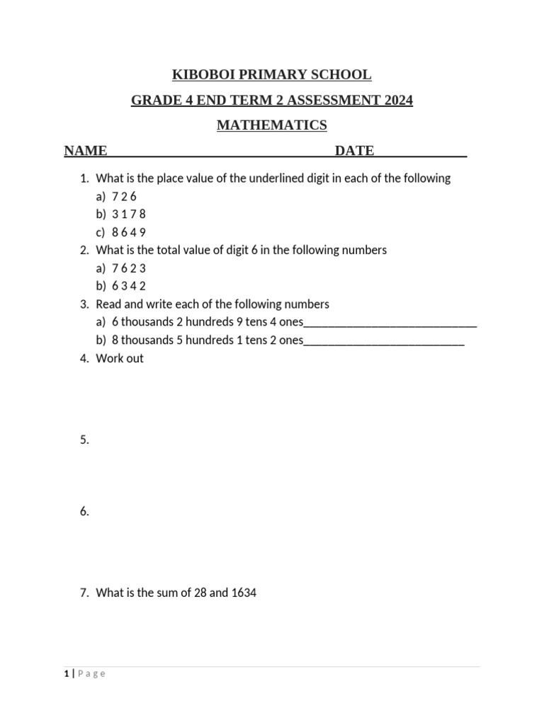 Grade 4 Maths | PDF