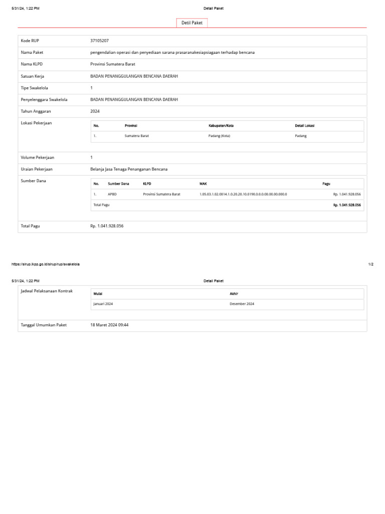 RUP - Pusdalops | PDF