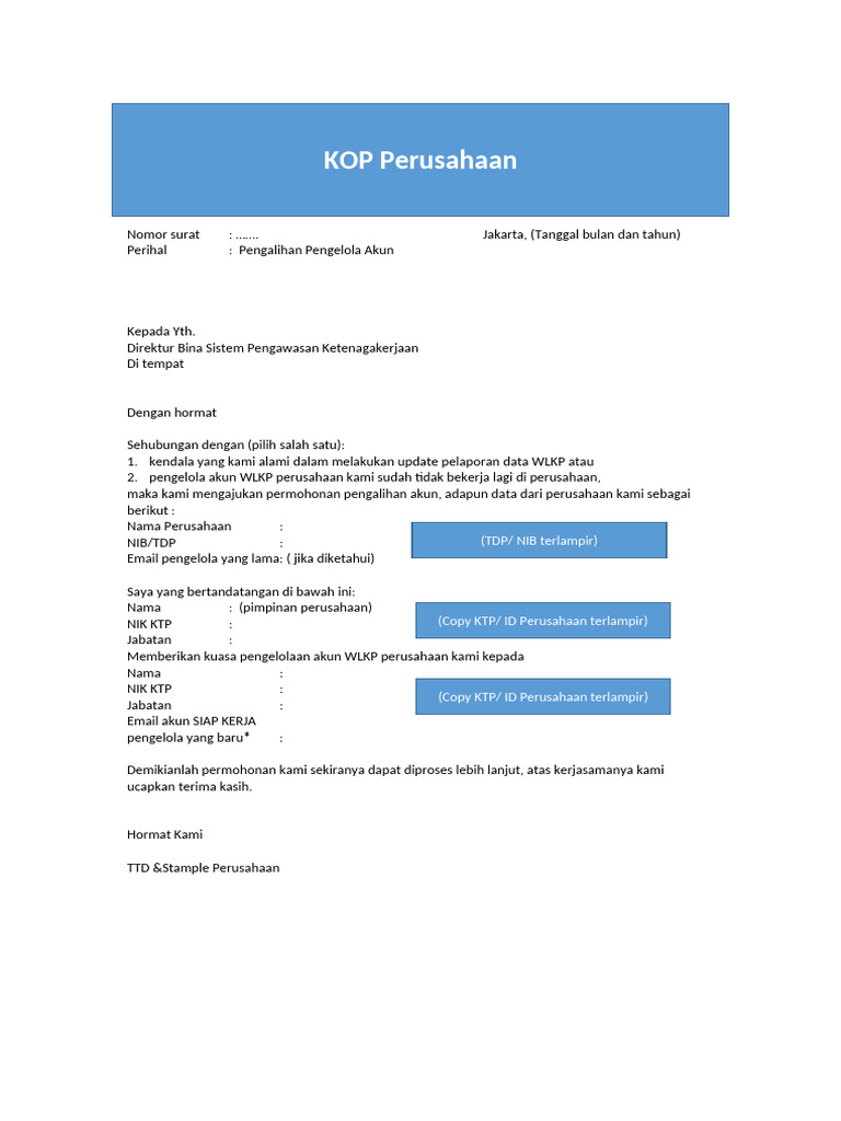 Format Surat Pengalihan AKun | PDF