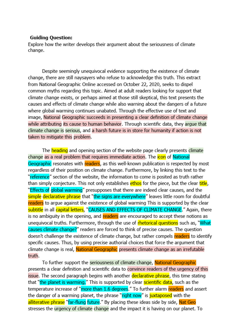 climate change essay example | PDF | Climate Change | Climate