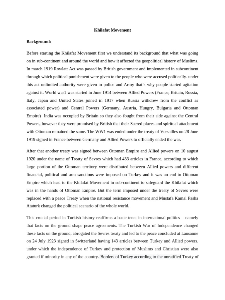 Khilafat Movement (Recovered) (Recovered) | PDF | Caliphate