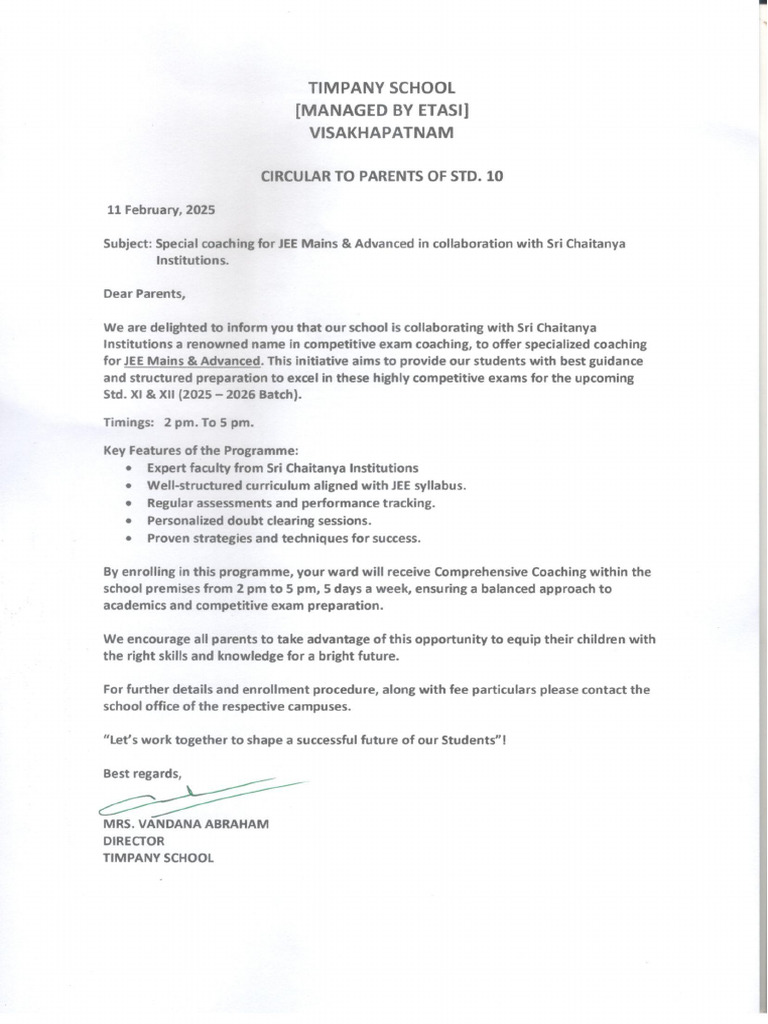 Std. X Circular | PDF