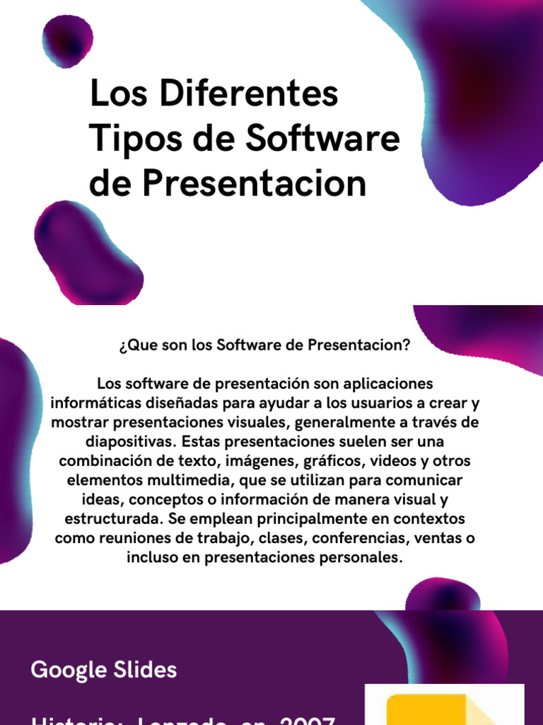 Los Diferentes Tipos de Software de Presentacion | PDF | Microsoft ...