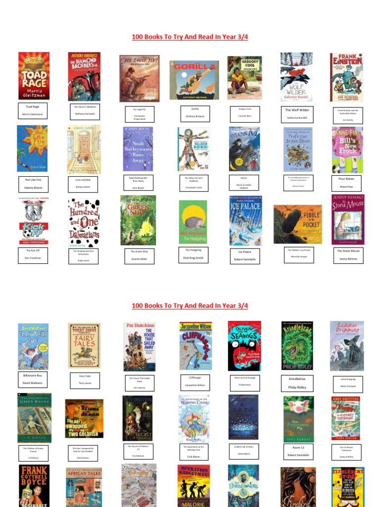 100 Books To Try and Read in Year 3 and Year 4 | PDF | British ...