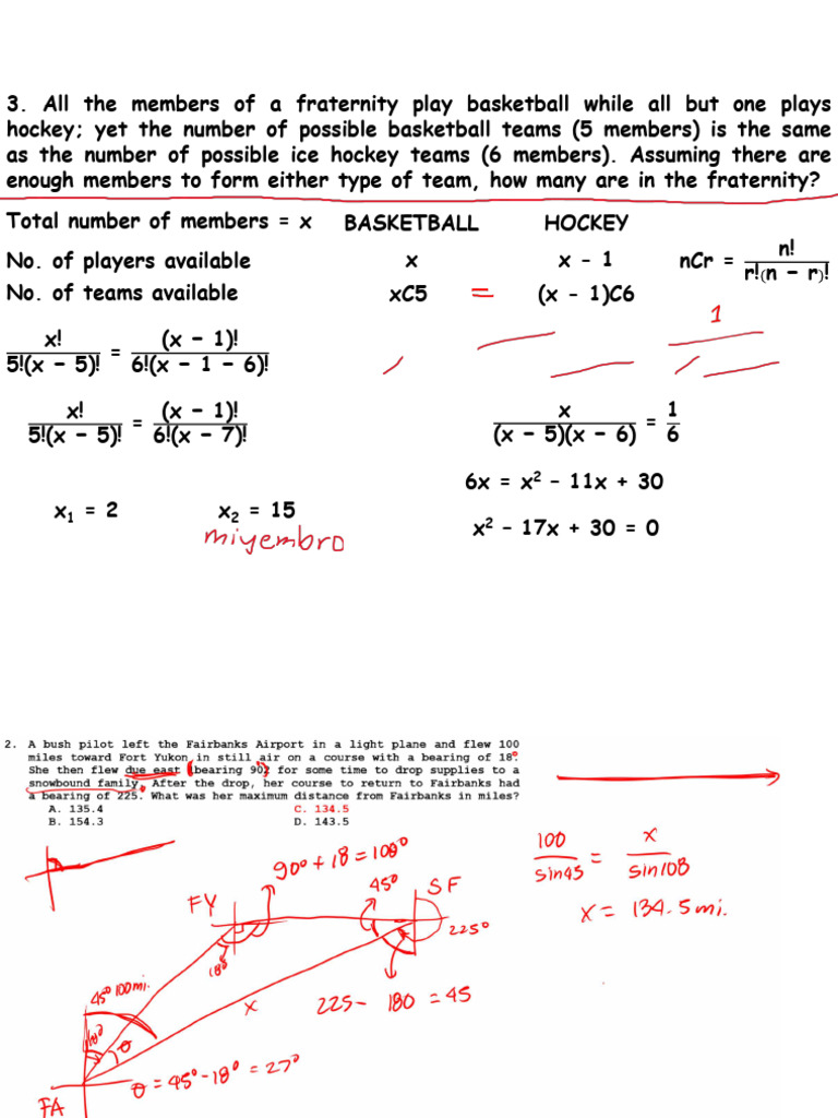 Fraternity Team Combinations and Load Calculations | PDF