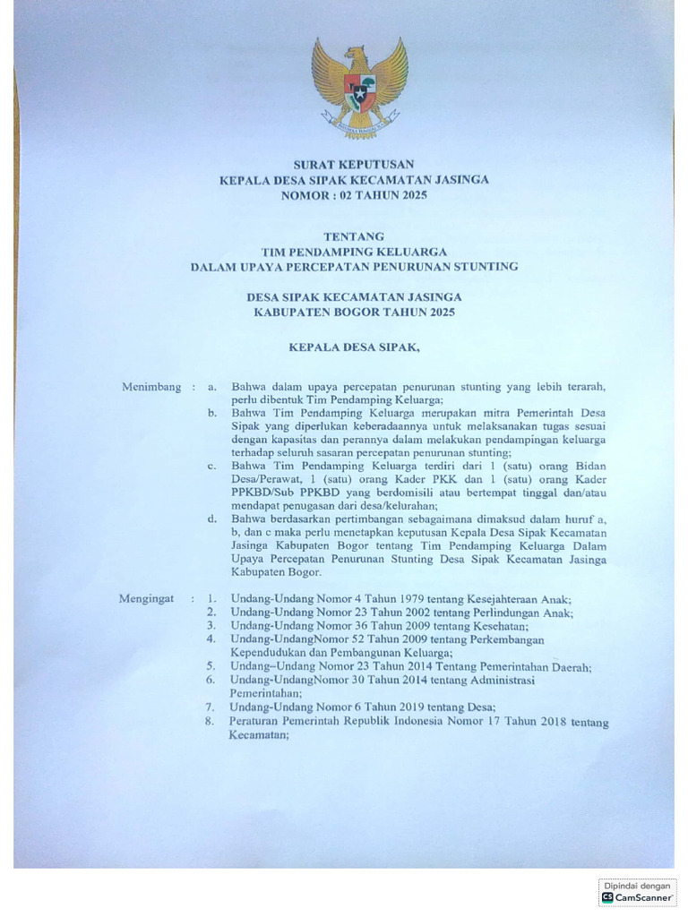 SK TPK Desa Sipak 2025 | PDF