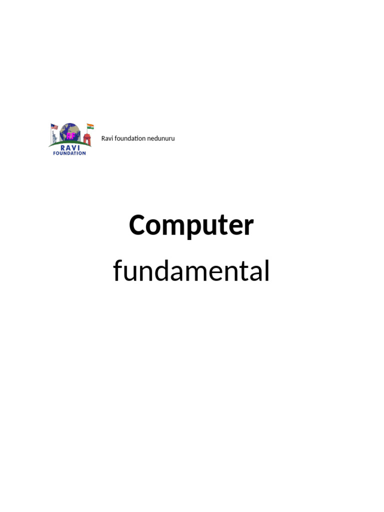 Computer Fundamentals Guide | PDF
