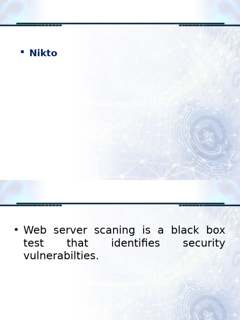 Nikto Web Server Scanner | PDF