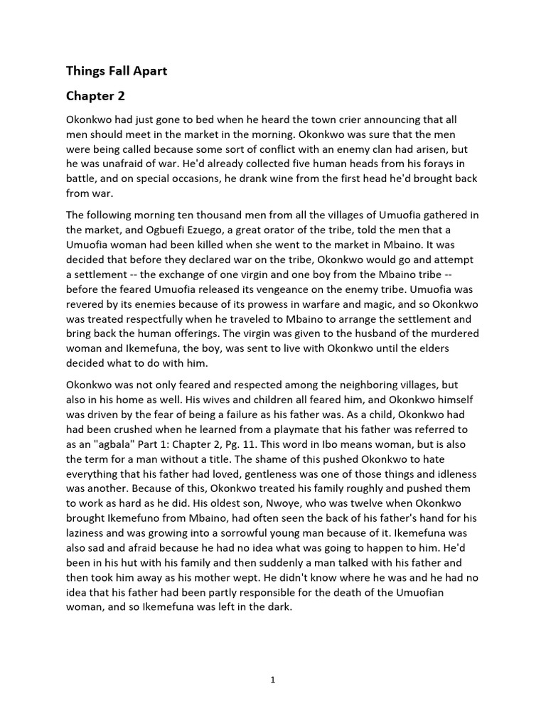 Things Fall Apart Chapter 2 | PDF