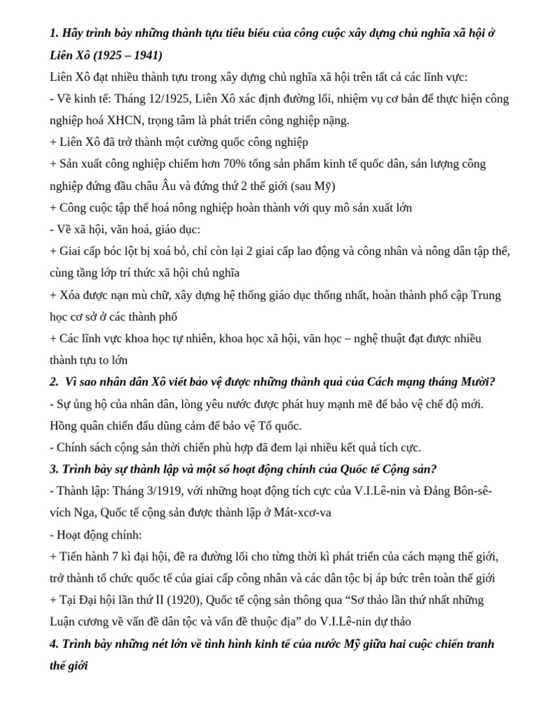 ĐỀ CƯƠNG ÔN TẬP GIỮA KH1 SỬ 9 2024 | PDF