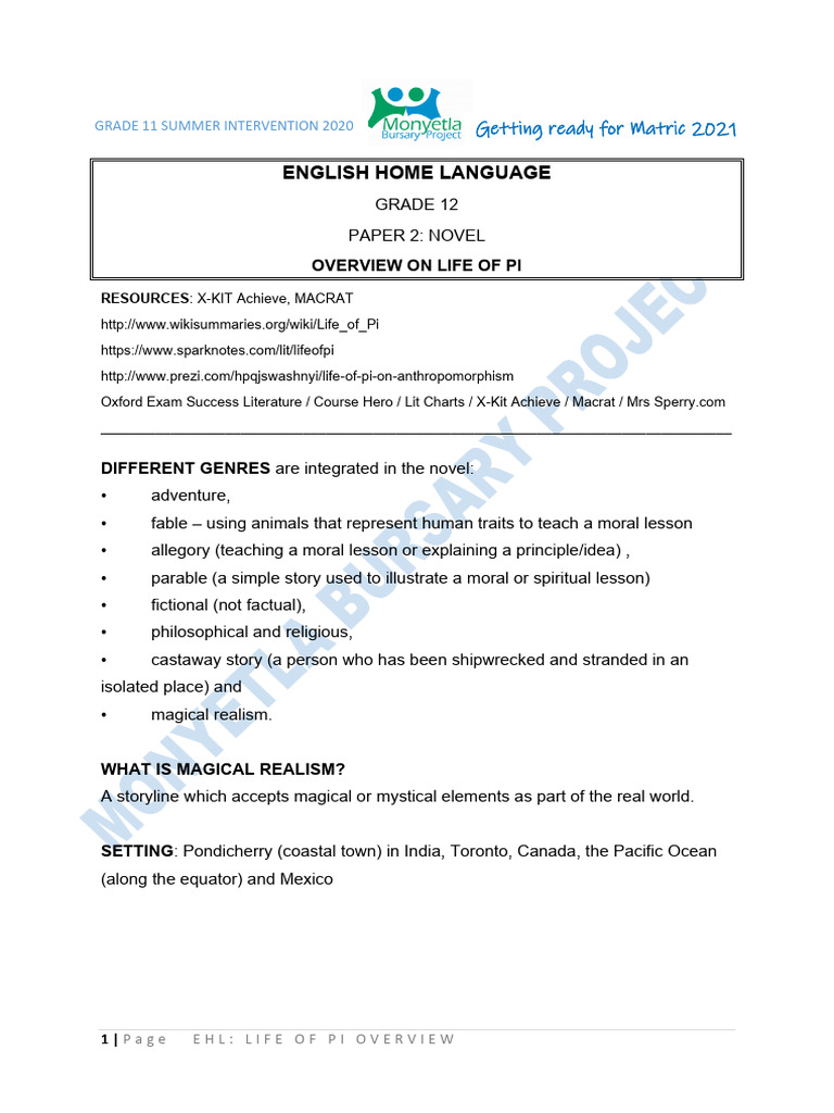 Notes On Life of Pi Introduction | PDF | Anthropomorphism