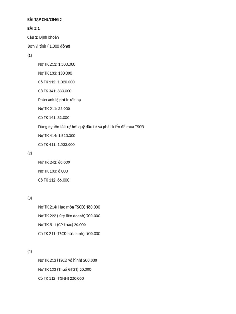 BT KTTC Chương | PDF