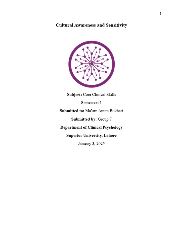 Cultural Awareness and Sensitivity | PDF | Mental Health | Psychotherapy