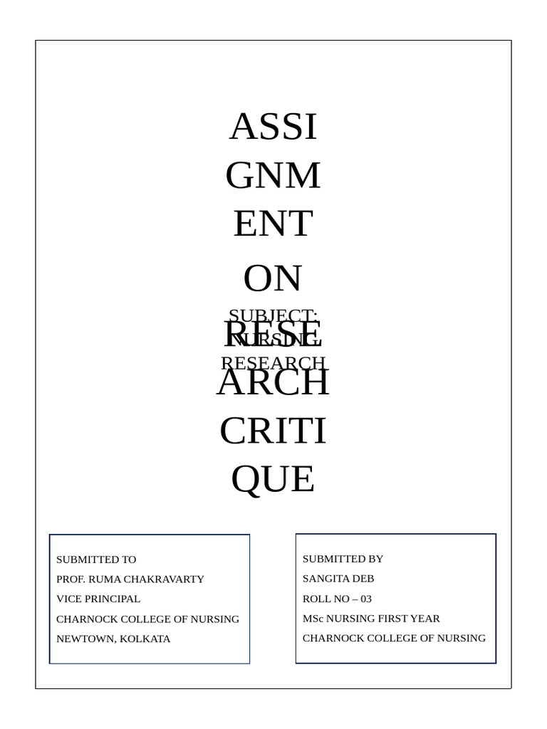 Nursing Research Critique on Stress and Nutrition | PDF | Data ...