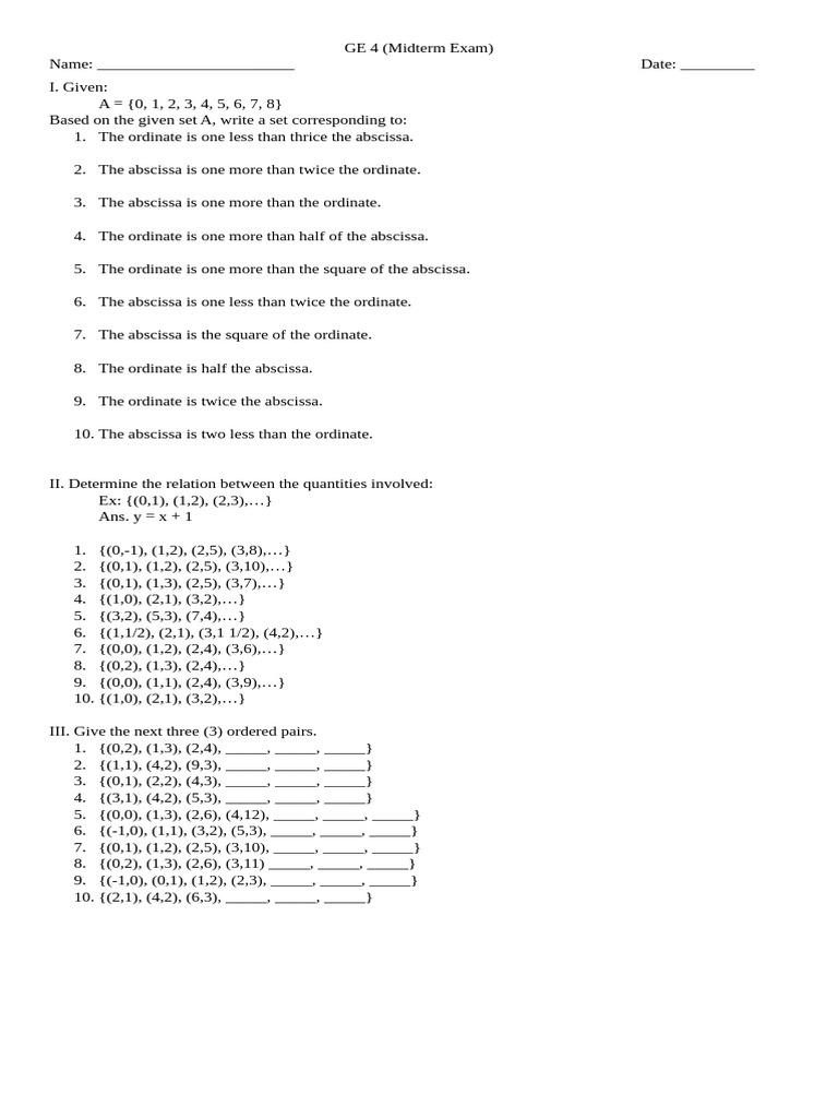 GE 4 Midterm Exam 24 25 | PDF