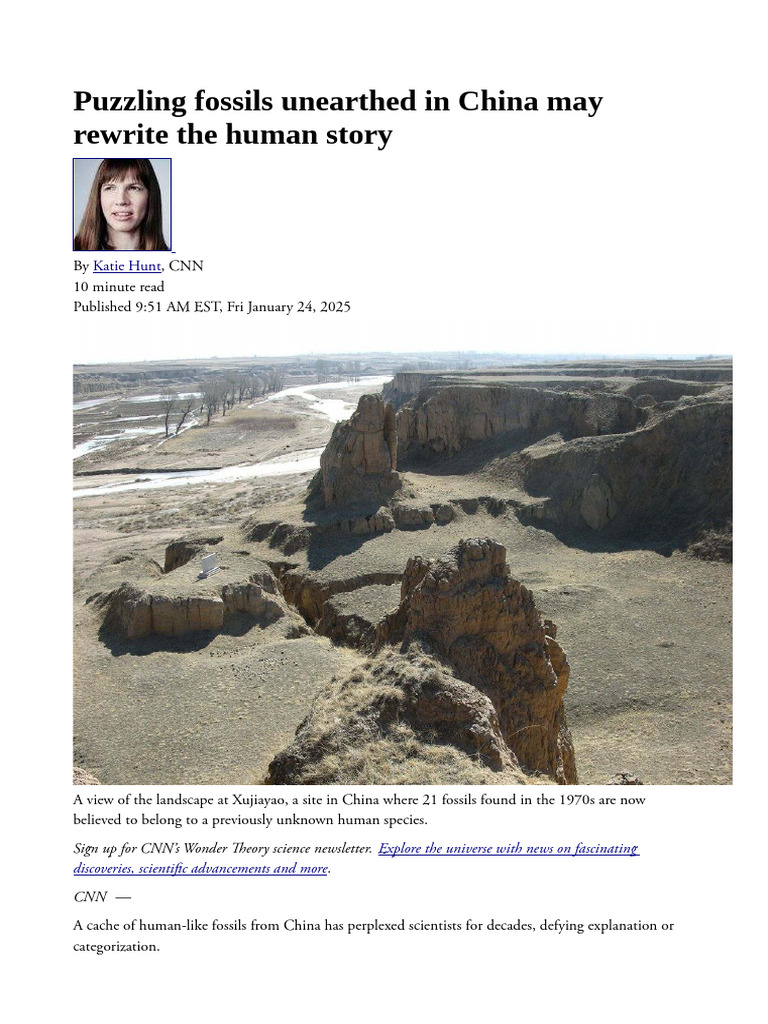 Puzzling Fossils Unearthed in China May Rewrite The Human Story | PDF ...