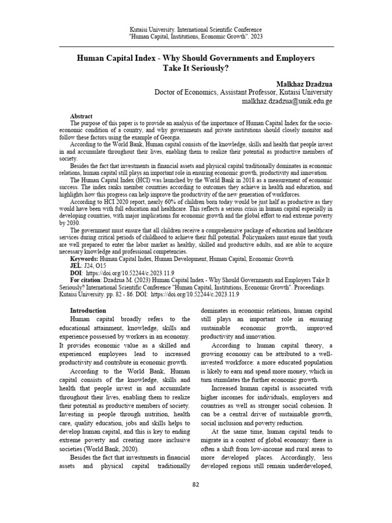 Human Capital Index | PDF | Human Capital | Economic Growth