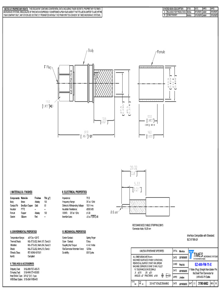 Ez 400 FM 75 X Connector Drawing | PDF