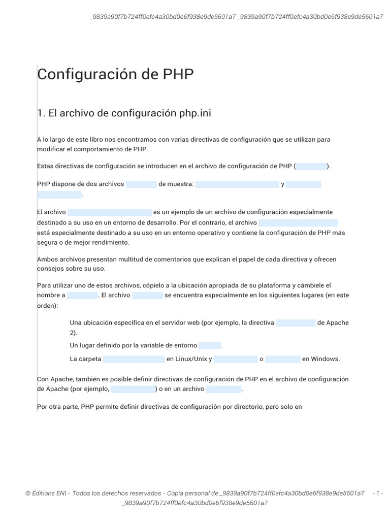 Configuración PHP: php.ini y Funciones | PDF | Archivo de computadora | Php