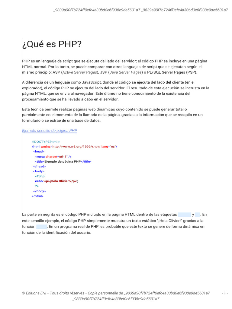 01 - Qué Es PHP | PDF | Php | Redes