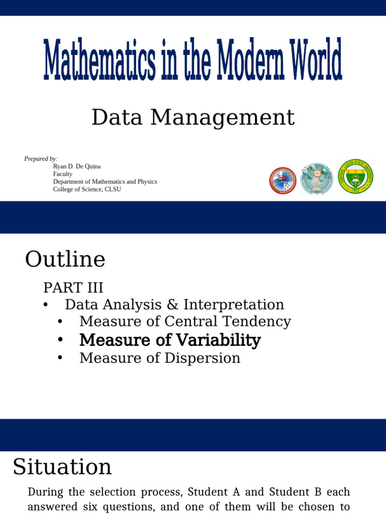 Unit 4 - Data Management (Part III Variability) | PDF | Variance ...