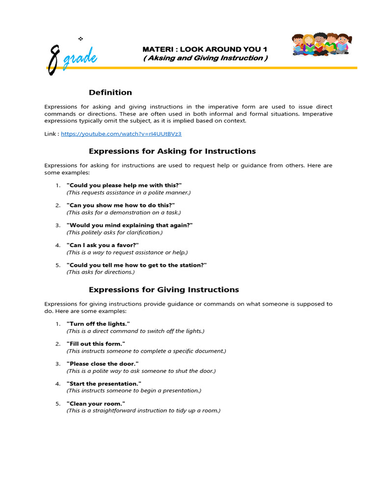 Asking and Giving Instructions Guide | PDF
