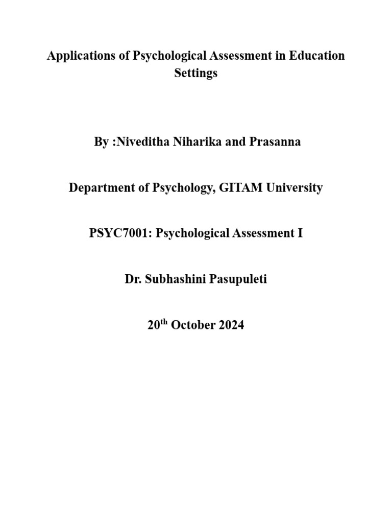 Psa - I Report - Educational | PDF | Psychology | Learning Disability