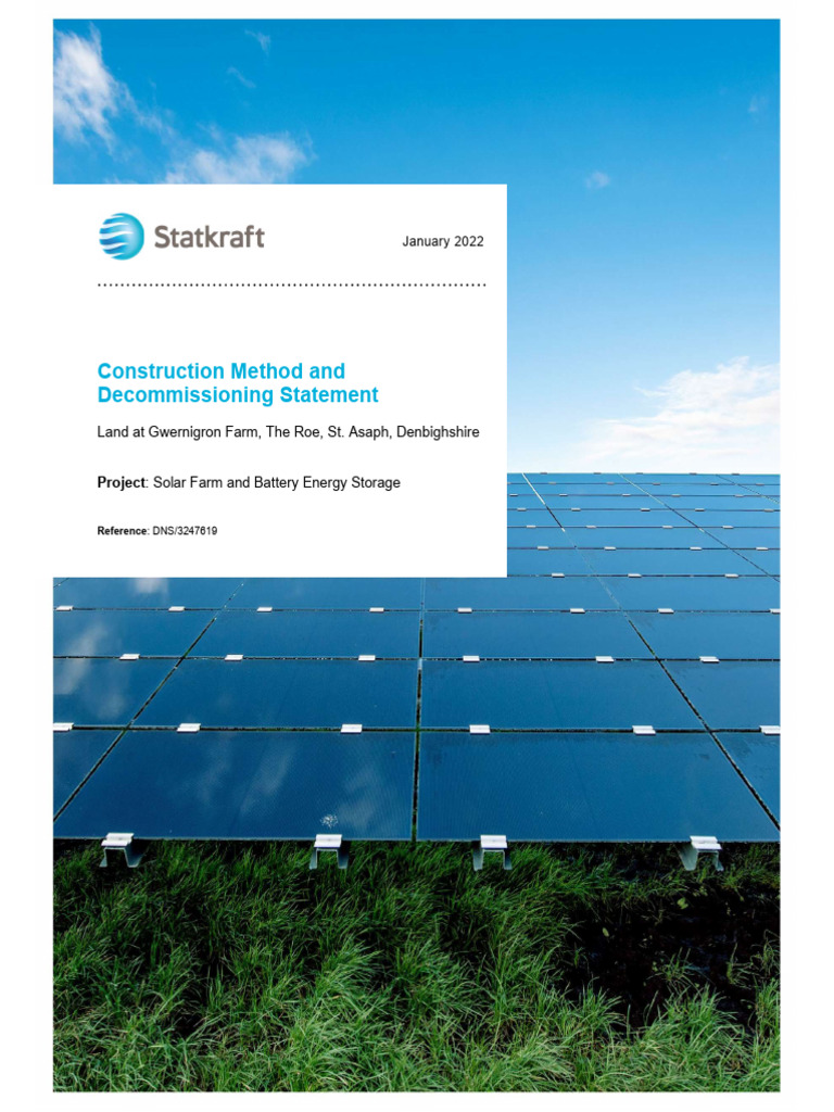 Elwy Solar Energy Further Information Construction and Decommissioning ...