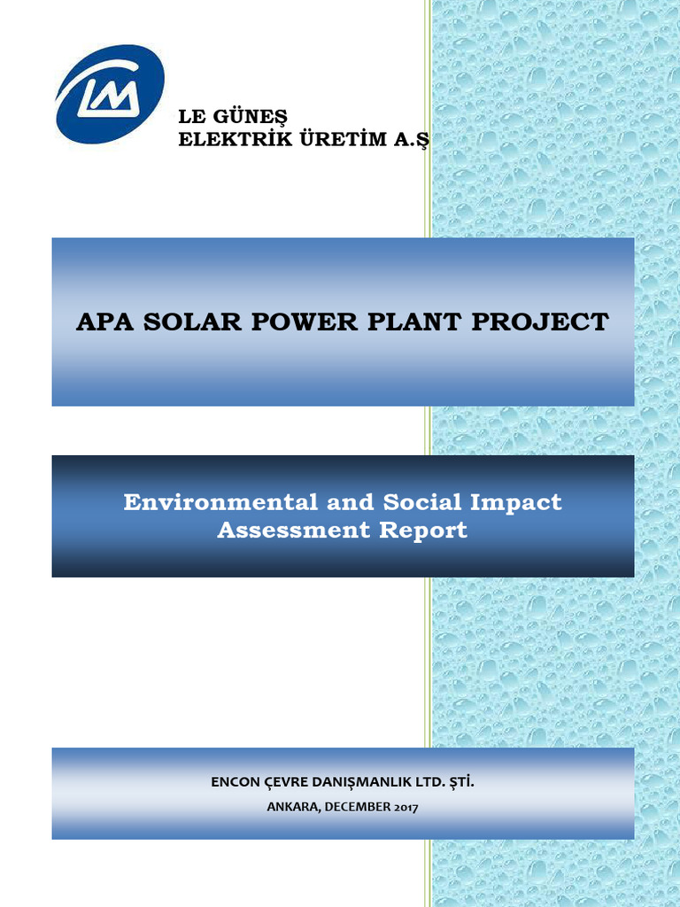 Apa Solar Power Plant Project: Environmental and Social Impact ...