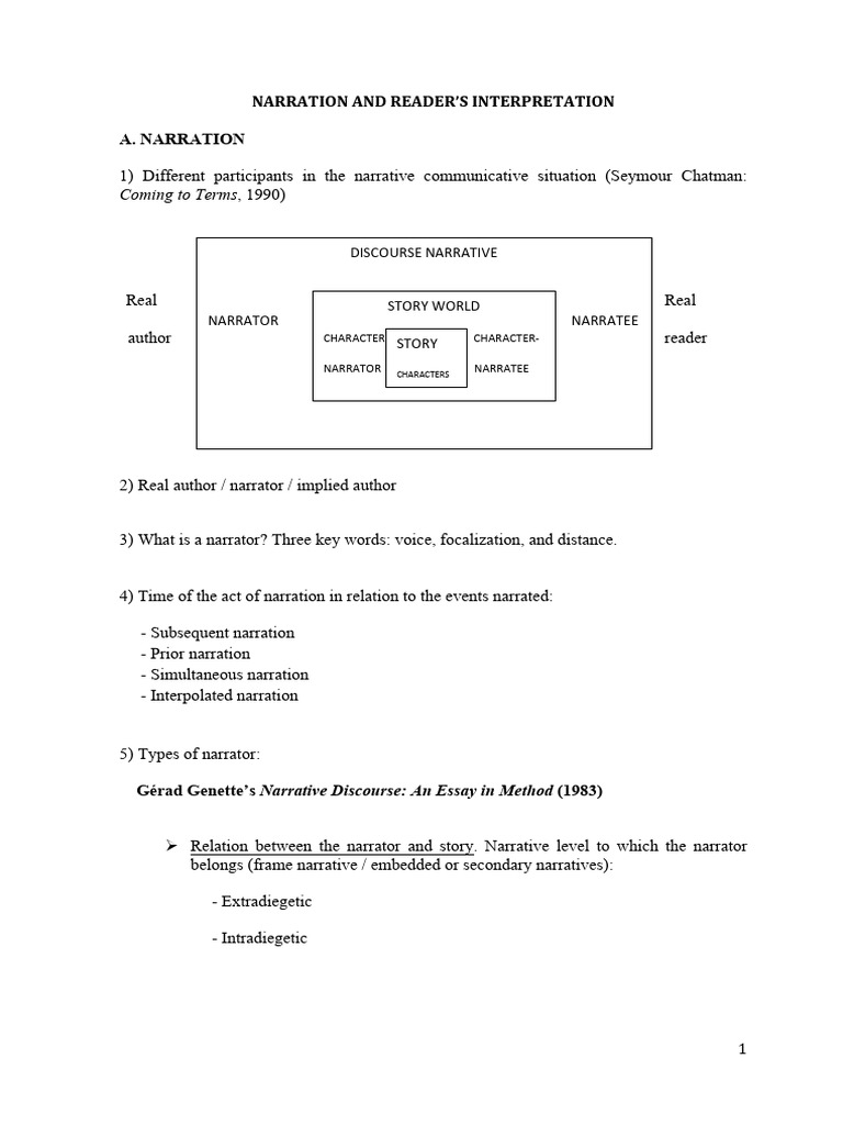 13. Handout. Narration and Readers Interpretation | PDF | Narration ...