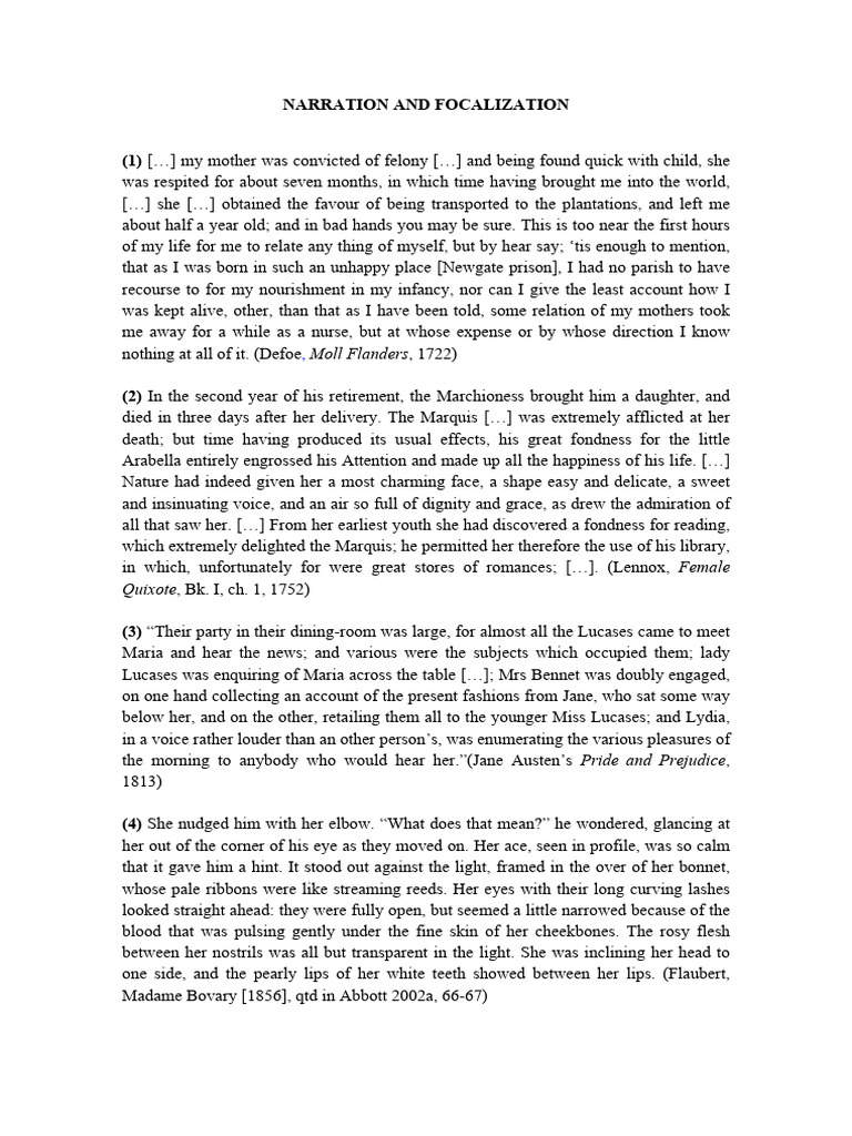 Examples - Narration and Focalization | PDF
