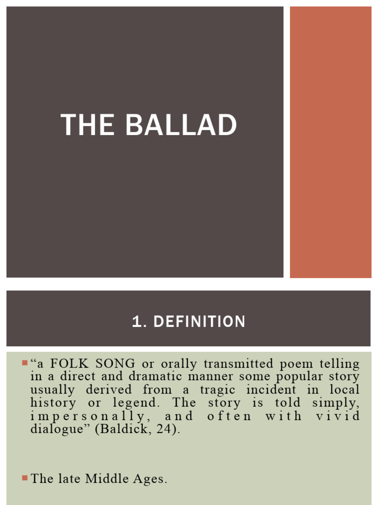 Traditional and Modern Ballads Overview | PDF | Ballad | Traditional ...