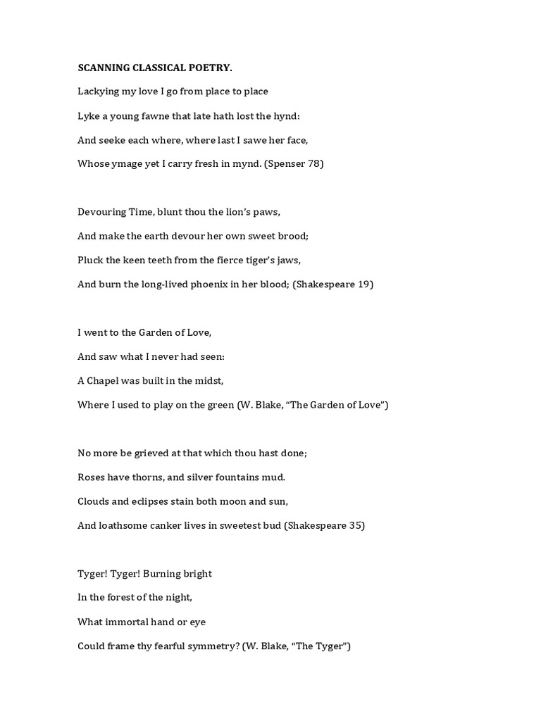 Scanning Classical Poetry | PDF