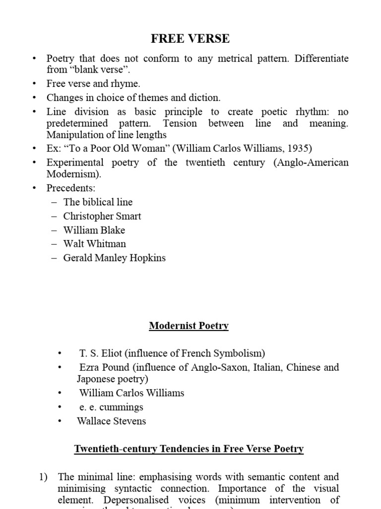 Summary Free Verse | PDF