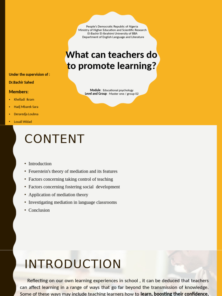 Promoting Learning Through Mediation Theory | PDF | Learning | Teachers