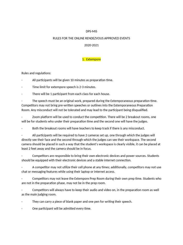 Rules for Online Rendezvousrevised Final | PDF | Application Software | Scratch (Programming ...