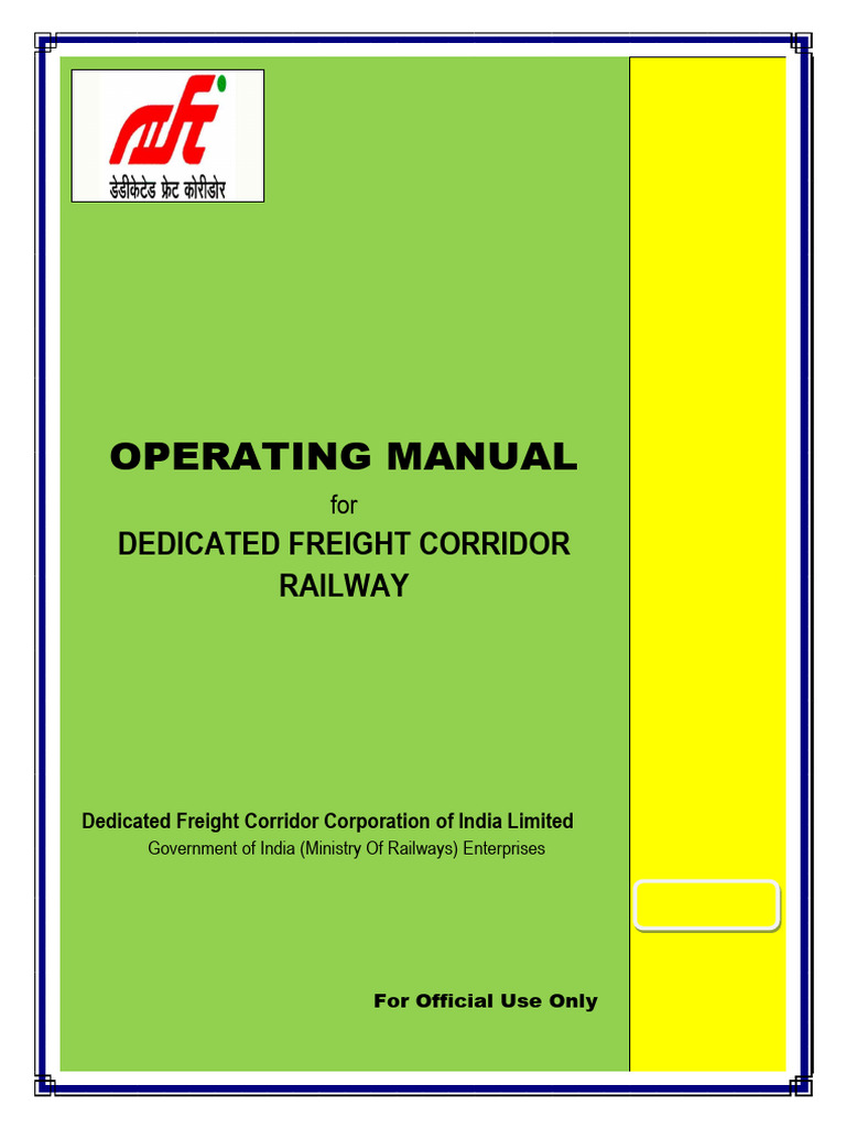 DFCCIL Operating Manual Overview | PDF | Train | Rail Transport