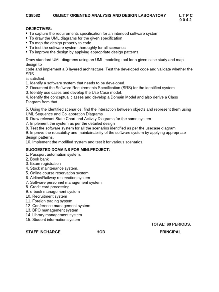 OOAD lab | PDF OOAD lab | PDF