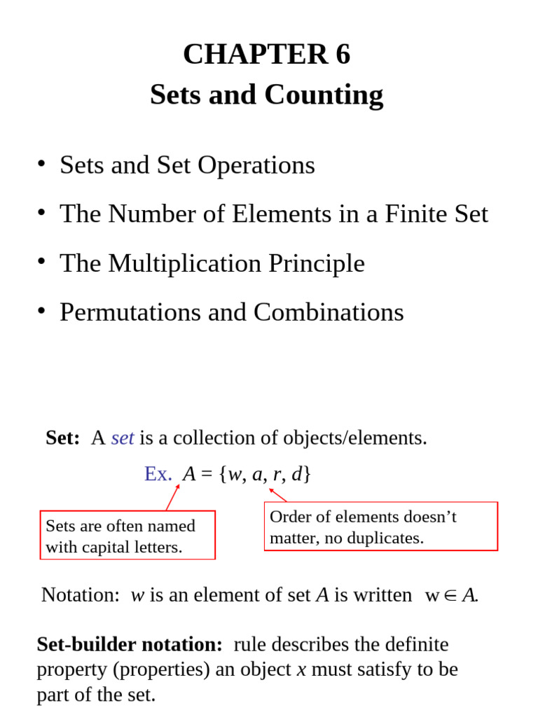 Ch6_Sets and Counting | PDF | Set (Mathematics) | Mathematics
