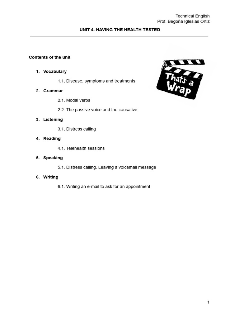 Unit 4. Having the Health Tested | PDF | Linguistics | Grammar