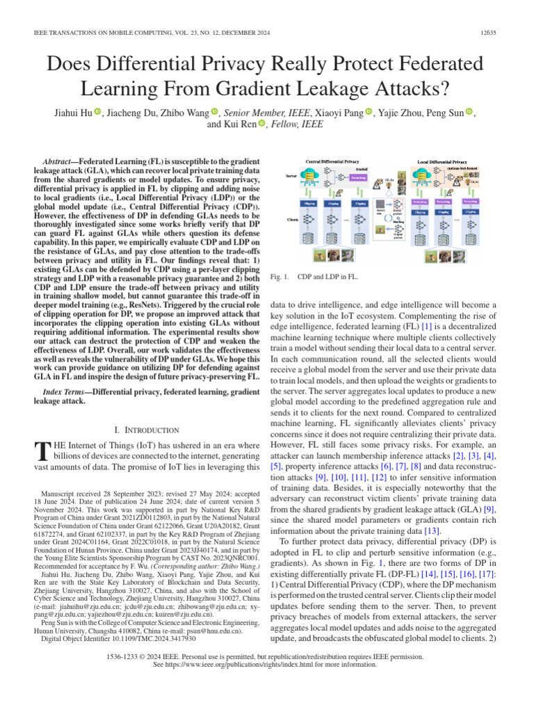Does Differential Privacy Really Protect Federated Learning From Gradient Leakage Attacks | PDF ...