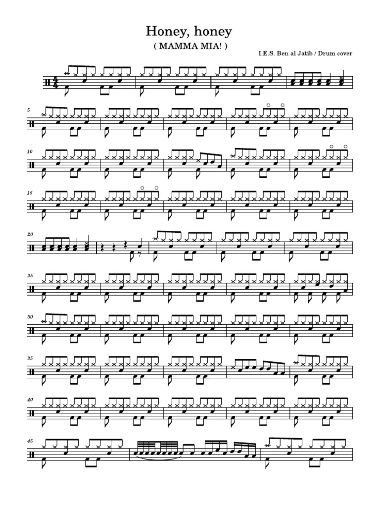 ABBA - Honey, Honey Drum Chart | PDF