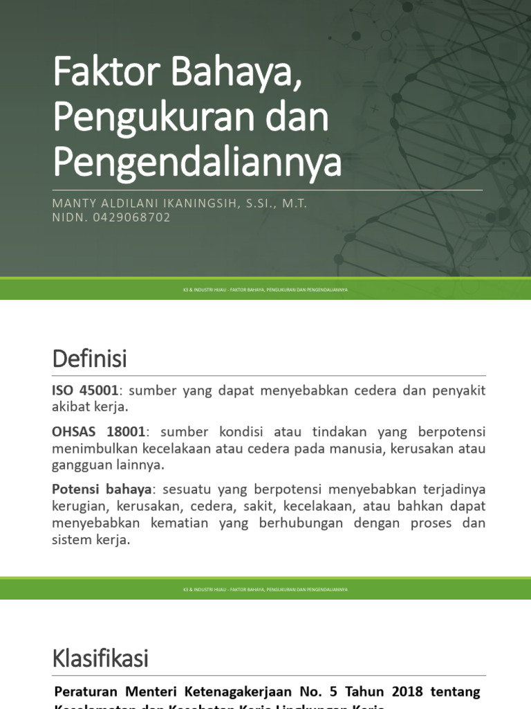 K3 Industri Hijau Faktor Bahaya | PDF