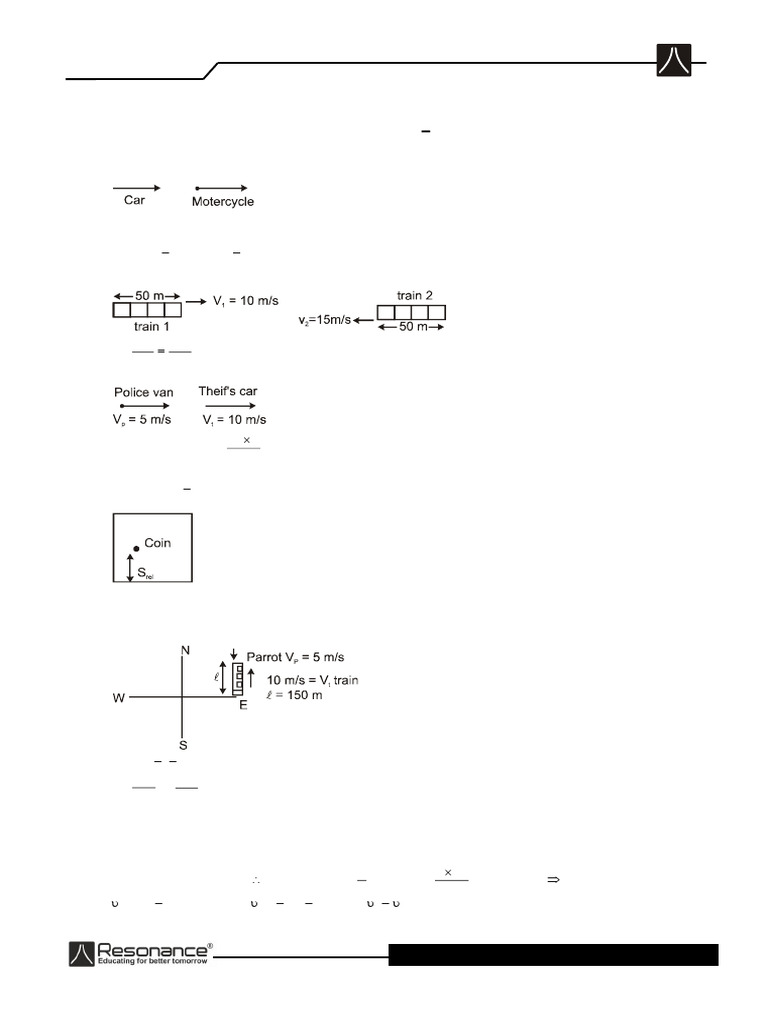 Exercise Sol (Relative Motion) | PDF | Acceleration | Velocity