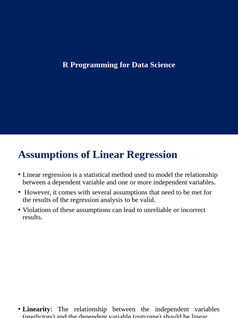 Assumptions of Linear Regression Model | PDF | Regression Analysis ...