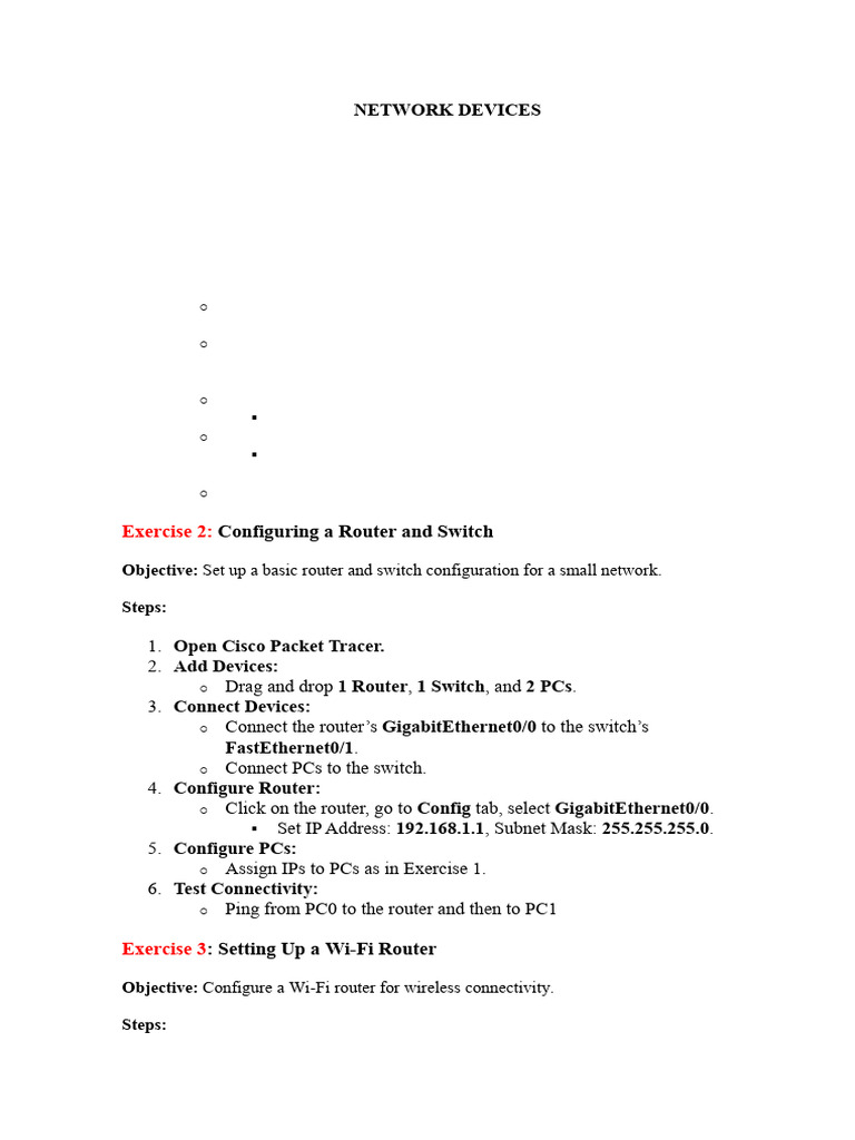 Network Device Configuration Guide | PDF | Router (Computing) | Wi Fi