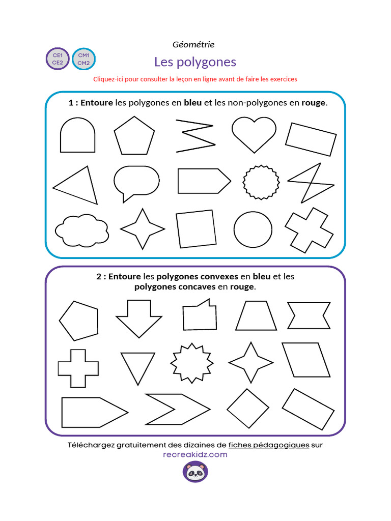 Exercices et leçons sur les polygones | PDF | Polygone | Triangle